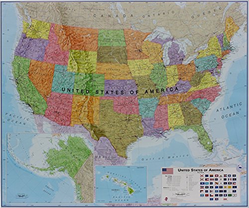 Amazon | USA political wall map | World