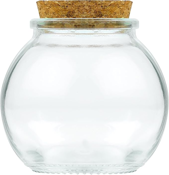 Amazon.com: FJNATINH Small Jars Round Glass Bottle with Cork Lid, 100ml ...