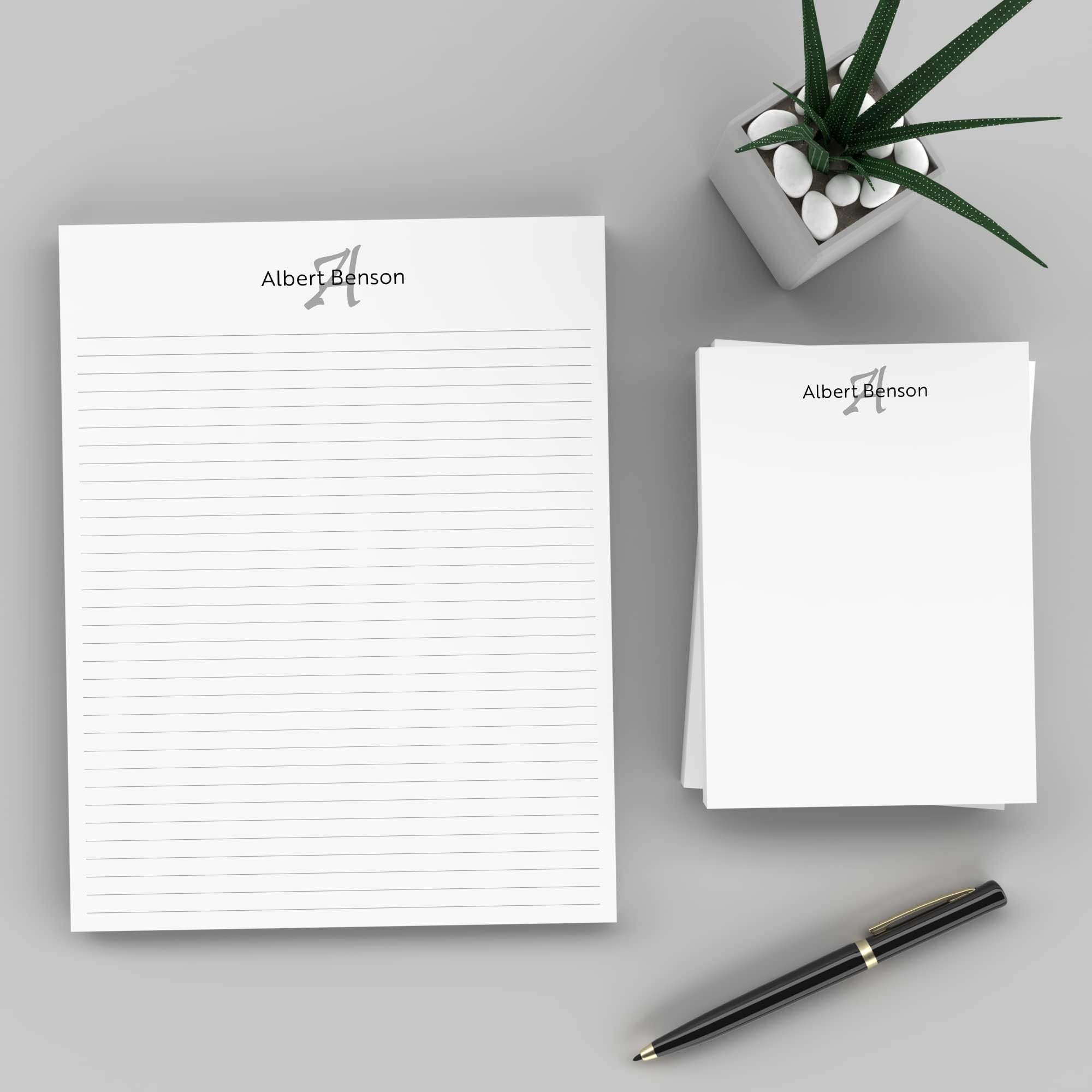 Amazon.com : Personalized Monogram Notepads Printed with your Name and Initial - 2 Pack Gift Set ...