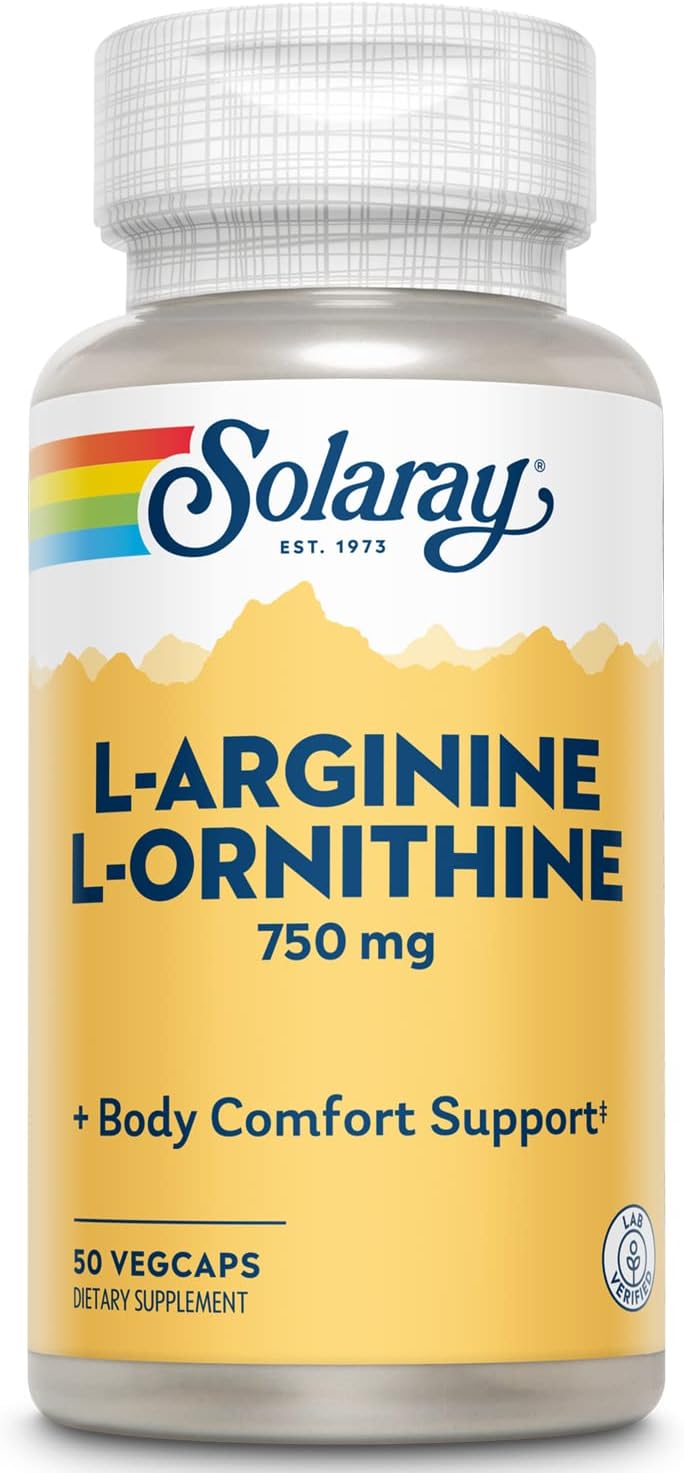 Amazon.com: SOLARAY L-Arginine & L-Ornithine, Veg Cap (Btl-Plastic ...