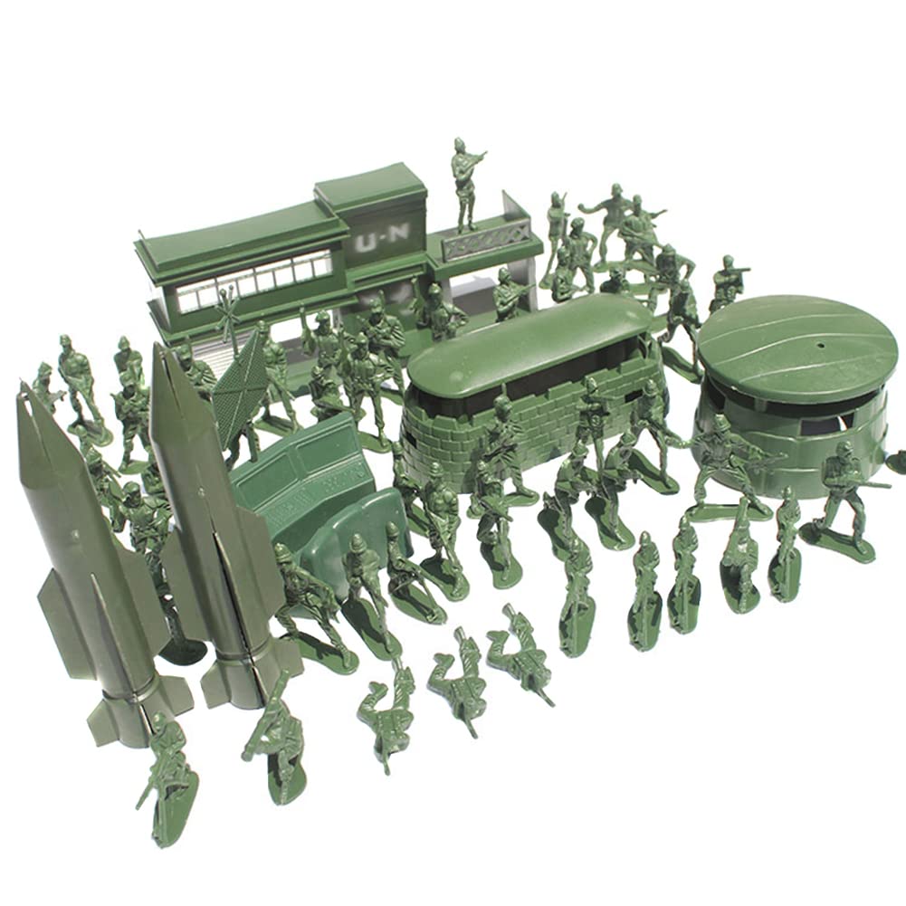 Buy Army Base Fighting Game Pretent Playset - 56 Pcs Army Men Figures ...