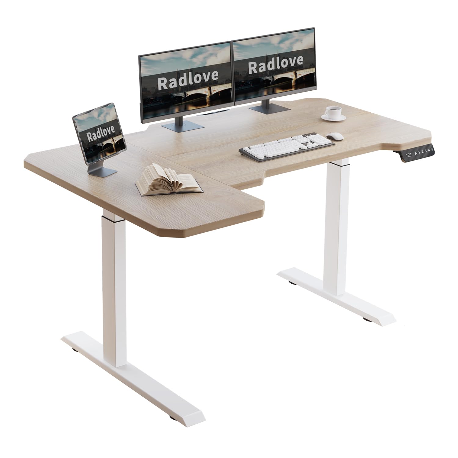 Amazon.com: Radlove Dual Motors Height Adjustable 59'' L Shaped ...