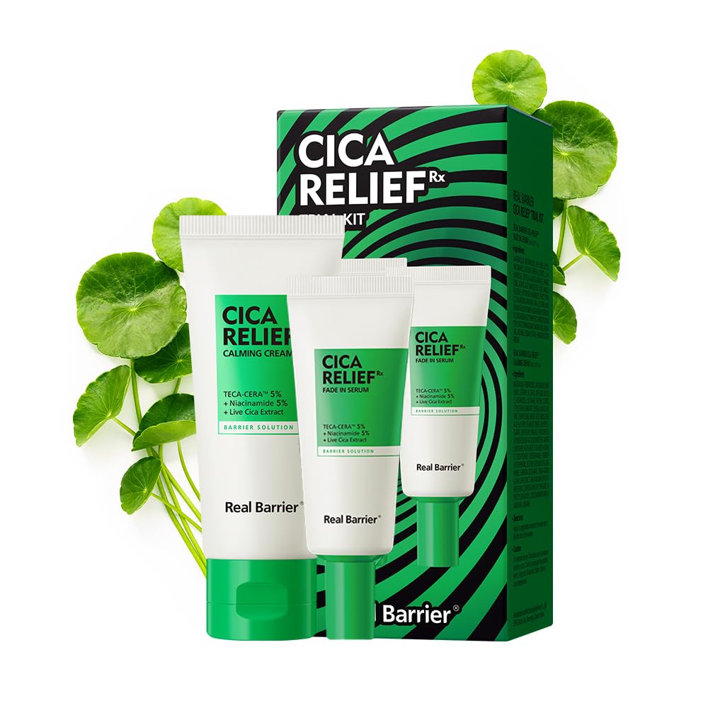 Amazon.com: Real Barrier Cica Relief Rx Trial Kit | Calming Cream 30ml, 1.01fl. oz. & Fade In ...