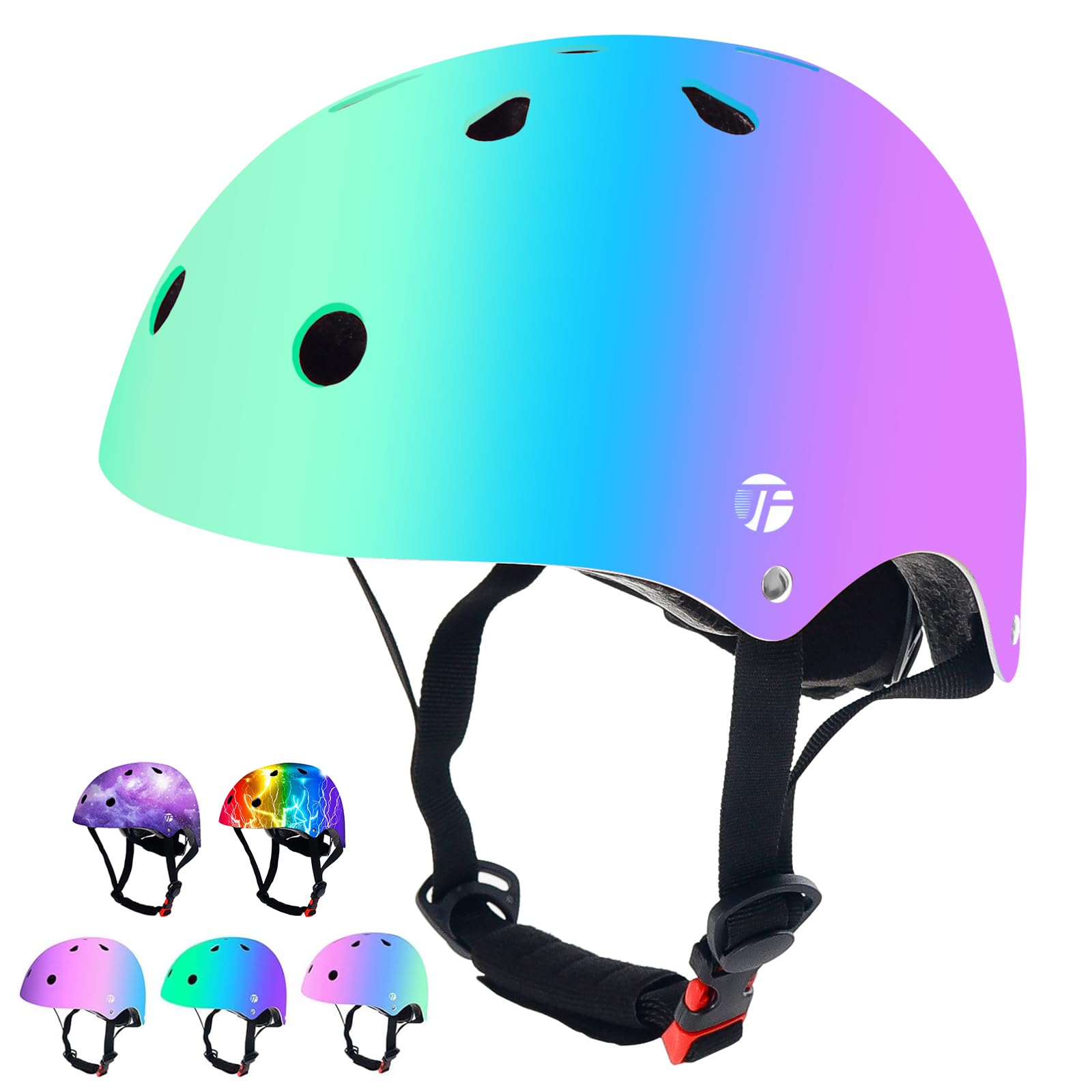 Snapklik.com : Adjustable Gradient Color Skateboard Helmet For 3-5-8-14 ...