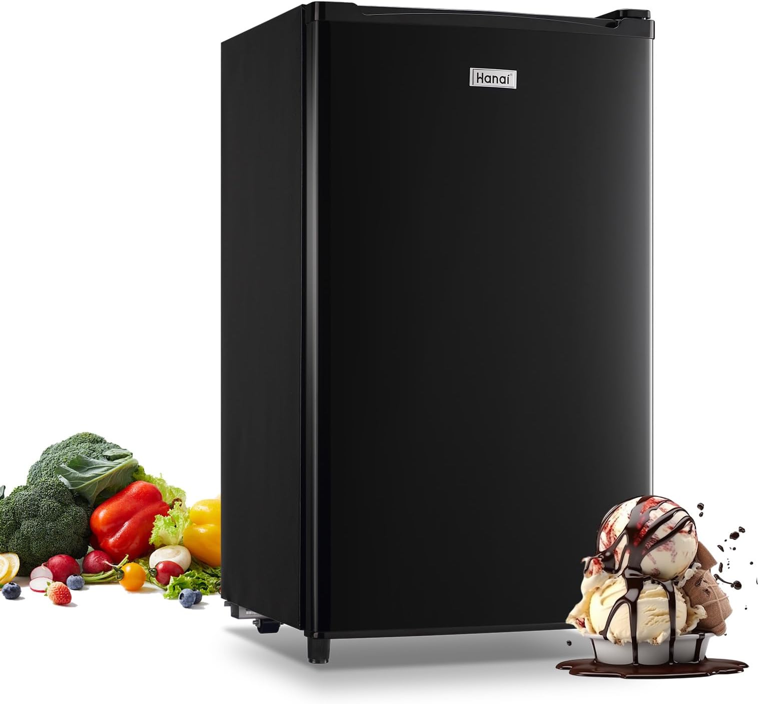 Amazon.com: WANAI Compact Refrigerator with Inner Freezer 3.2 Cu.Ft ...