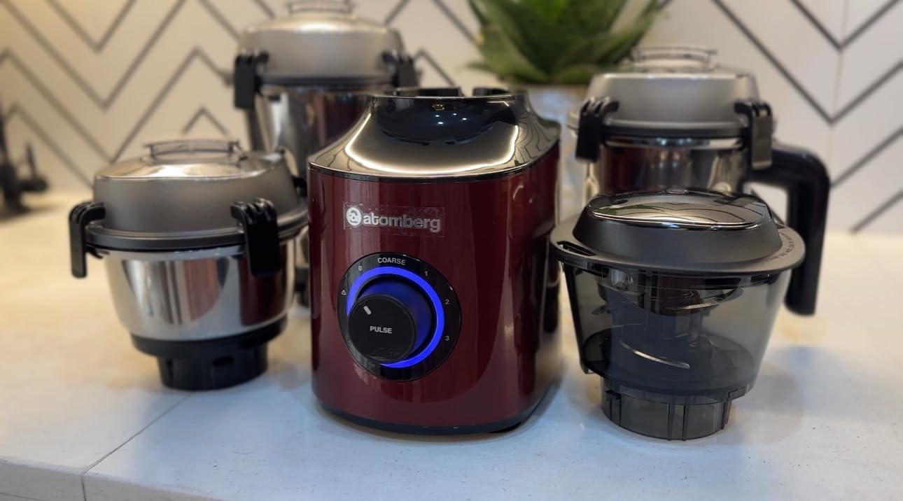 Buy Atomberg Zenova Mixer Grinder with Unique Coarse Mode | Advanced Safety Features | 4 Jars ...