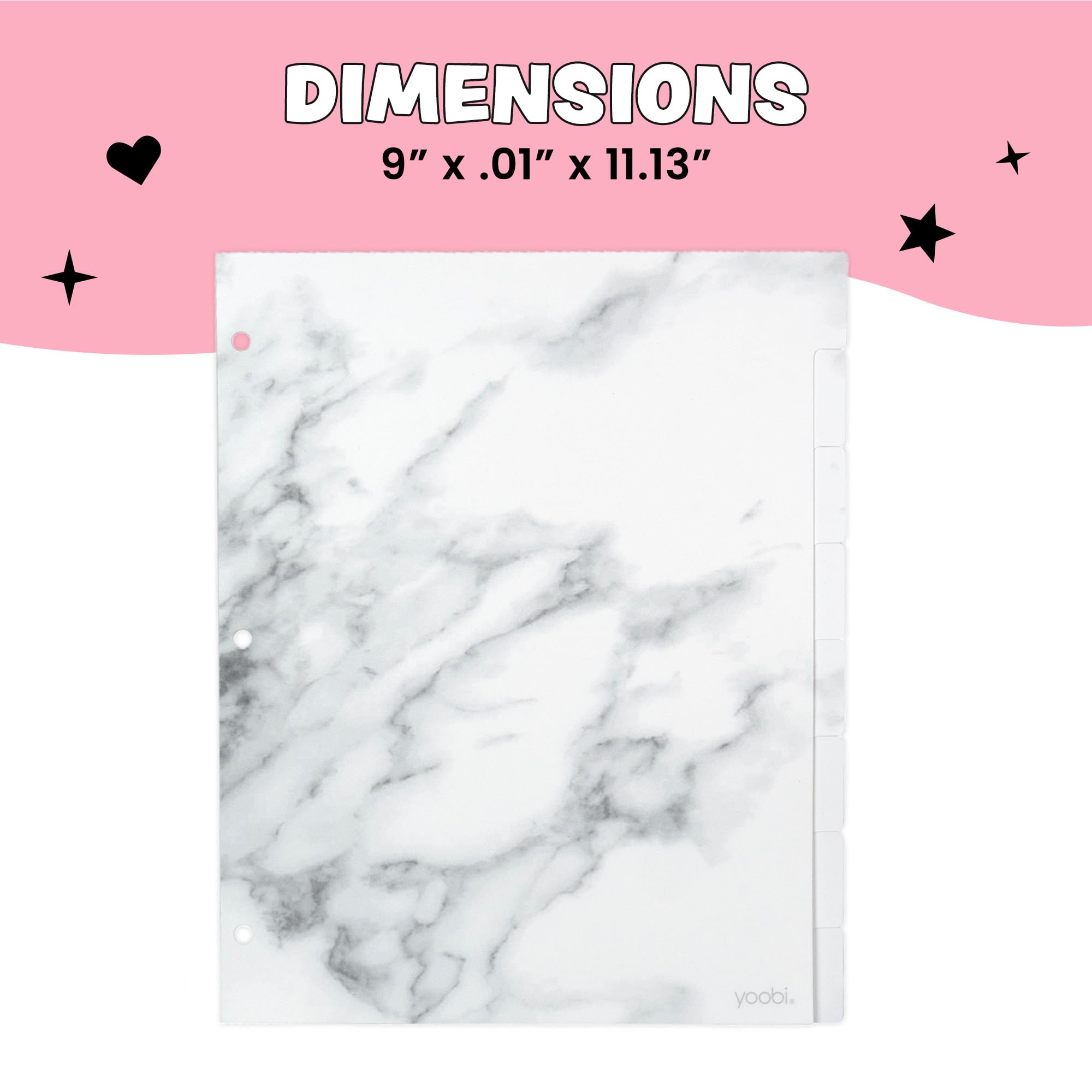 Snapklik.com : Yoobi Binder 8-Tab Dividers Marble Dividers For 3 Ring ...