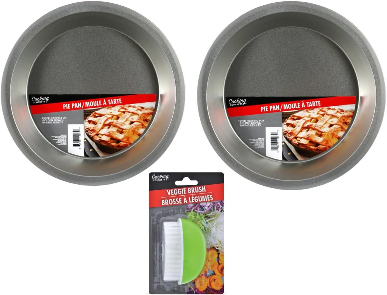 Amazon.com: Cooking Concepts,set of 2 pie pans, quiche pan, pastry, pie ...