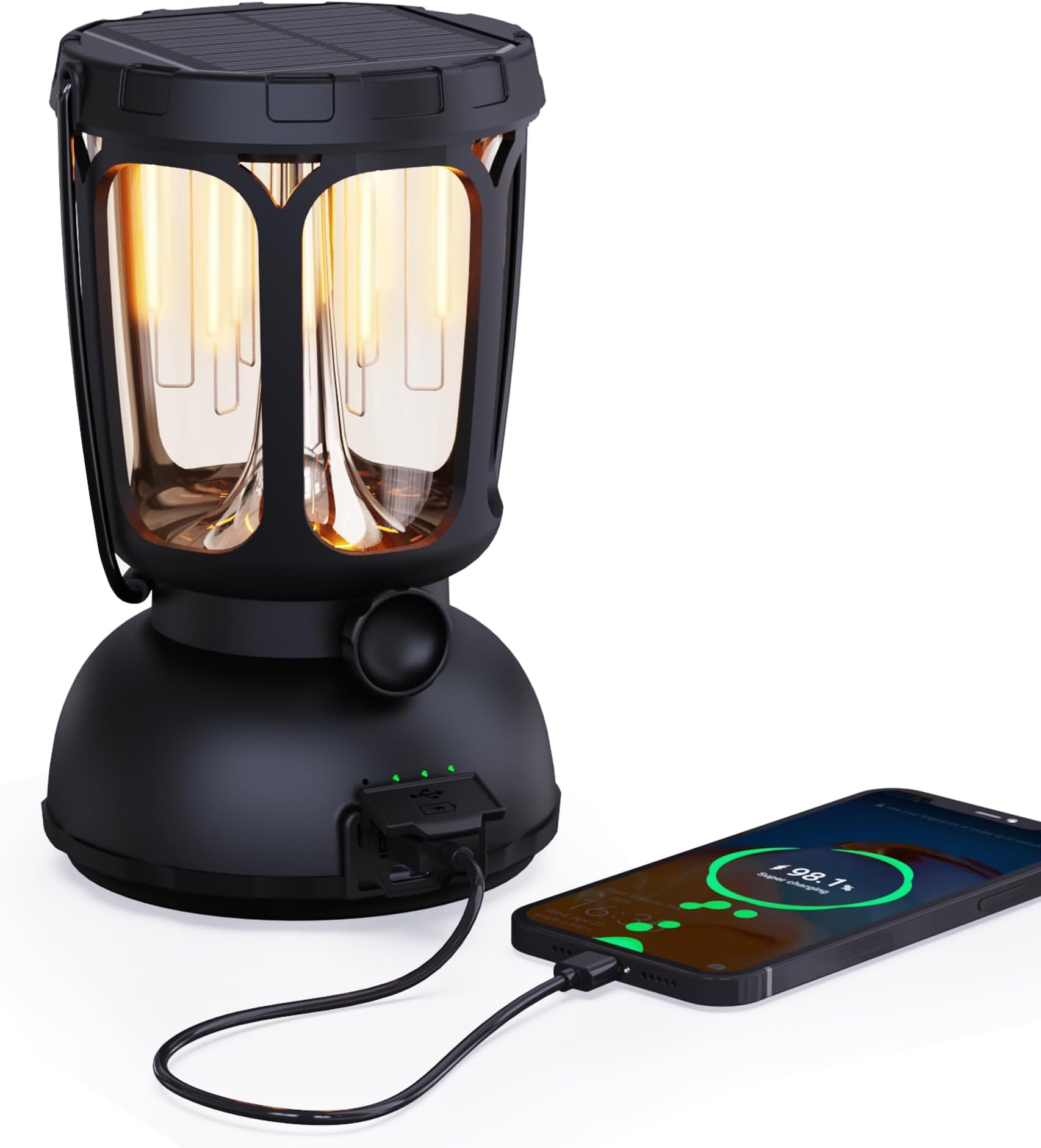 Rechargeable Battery Powered Camping Lantern, Dimmer 2 Lighting Modes ...