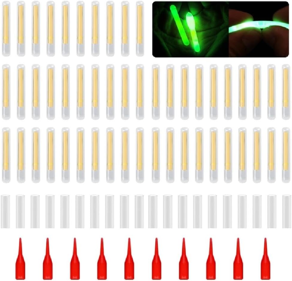 Amazon.com: 50 Pcs Fishing Fluorescent Light Stick Rod Tip Glow Sticks ...