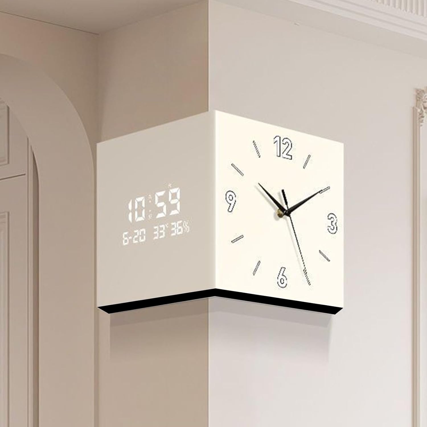 Amazon.com: TwhqxjCN Double Sided Corner Clock, Square Digital Clock ...