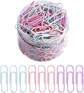 Amazon.com: GSHLLO 500 Pcs Colorful Paper Clips Colored Metal ...