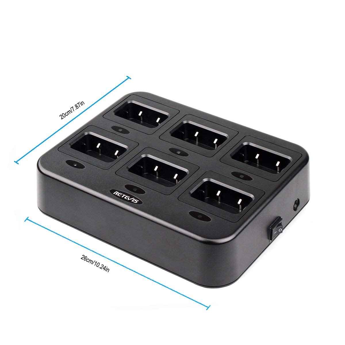 Retevis RT21 Six-Way Multi Unit Rapid Gang Charger Compatible with ...