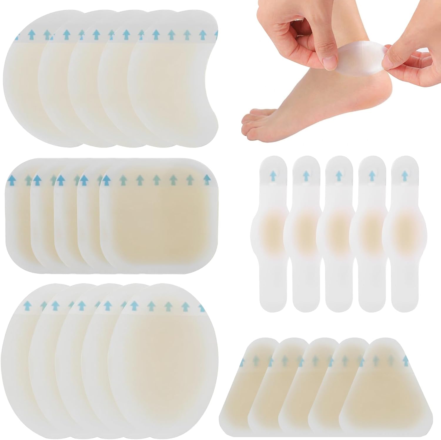 Blister Band Aid, 25pcs Hydrocolloid Bandaids, Waterproof Bandaid ...