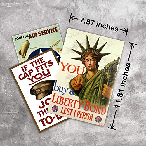 HK Studio WW1 Vintage Posters Decal - WW1 Propaganda Posters - Want It All