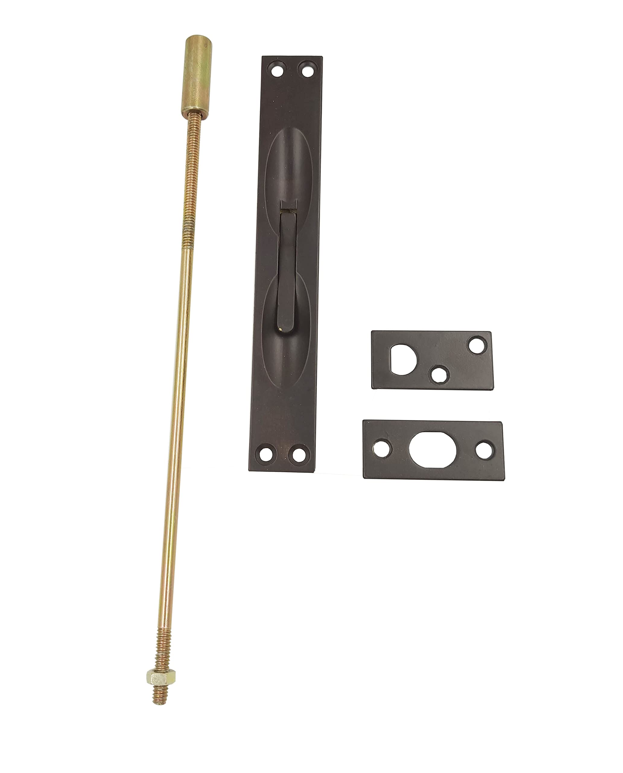 HARDWOOD Solid Brass Lever Extension Flush Bolt, HBD301-US10B, 10" Rod ...
