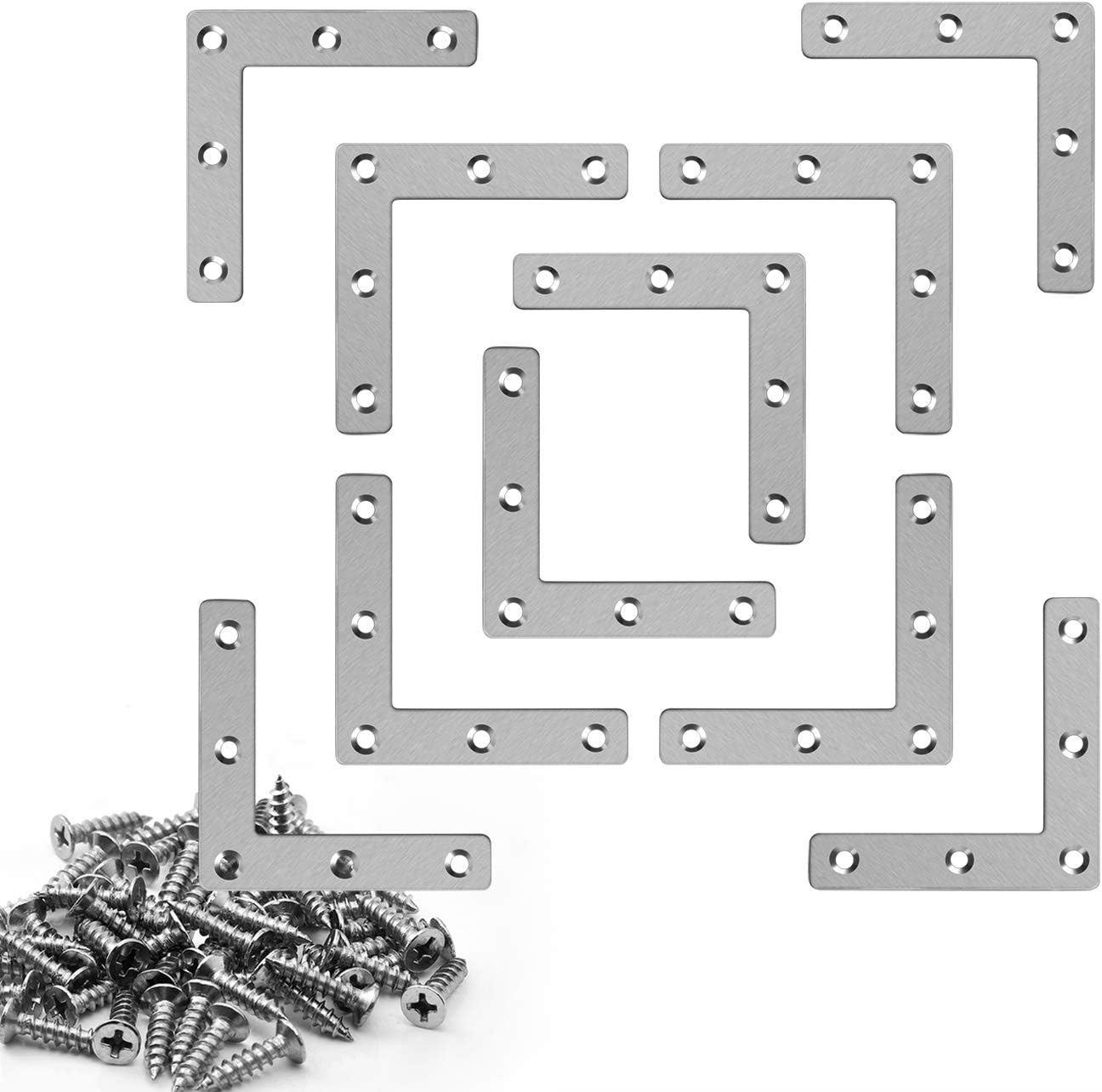 Amazon.com: 10 Pieces Stainless Steel L Braces (3.1 x 3.1 inch，80 x 80 ...