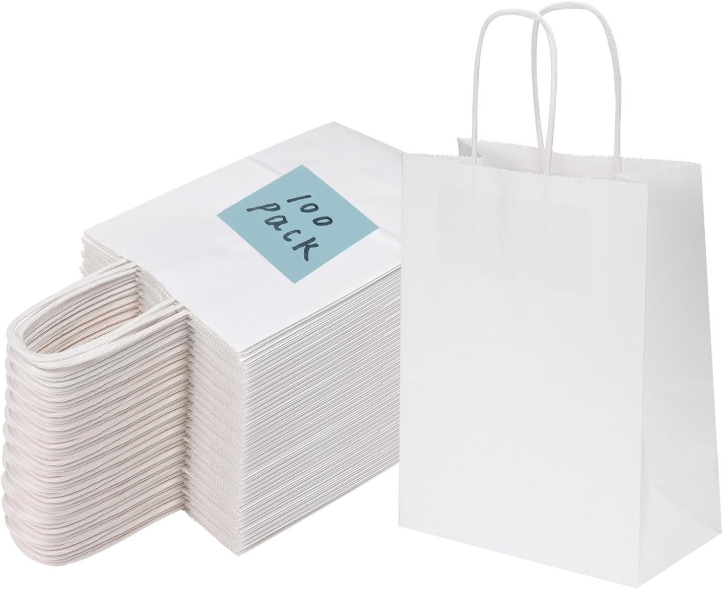 Amazon.com: Joybe 100 Pack 6x3.25x8 Inch Small White Paper Bags with ...