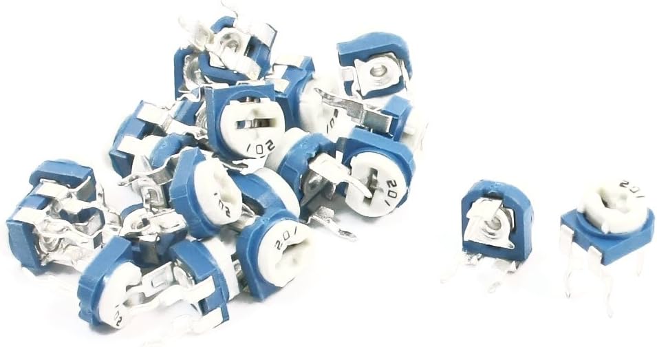 Amazon.com: Aexit 20Pcs Blue Variable Resistors White Horizontal ...