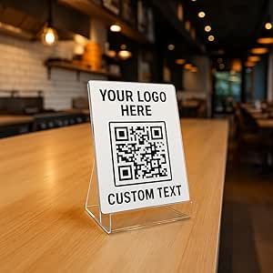 Amazon.com : Share Custom QR Code Metal Sign 11x14 – Add Your Logo, QR ...