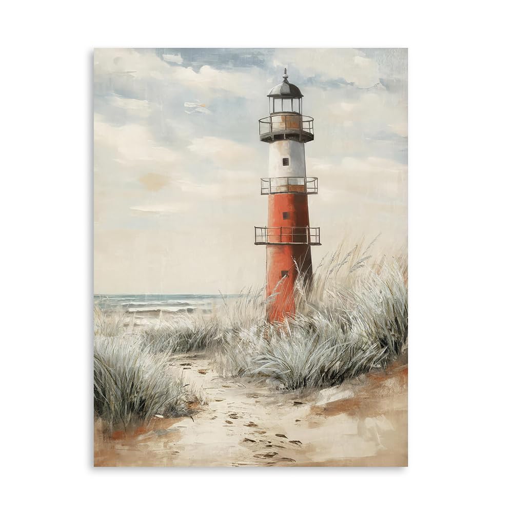 Amazon.com: Kunstorner Lighthouse Canvas Wall Art Nautical Wall Decor ...
