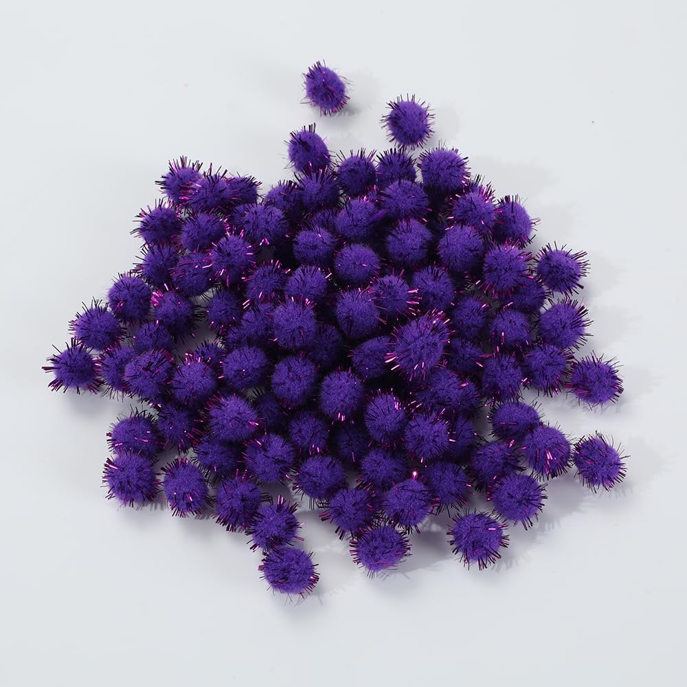 Amazon.com: 100 Pcs Small Sparkle Balls, Tinsel Pom Poms Puff Balls ...