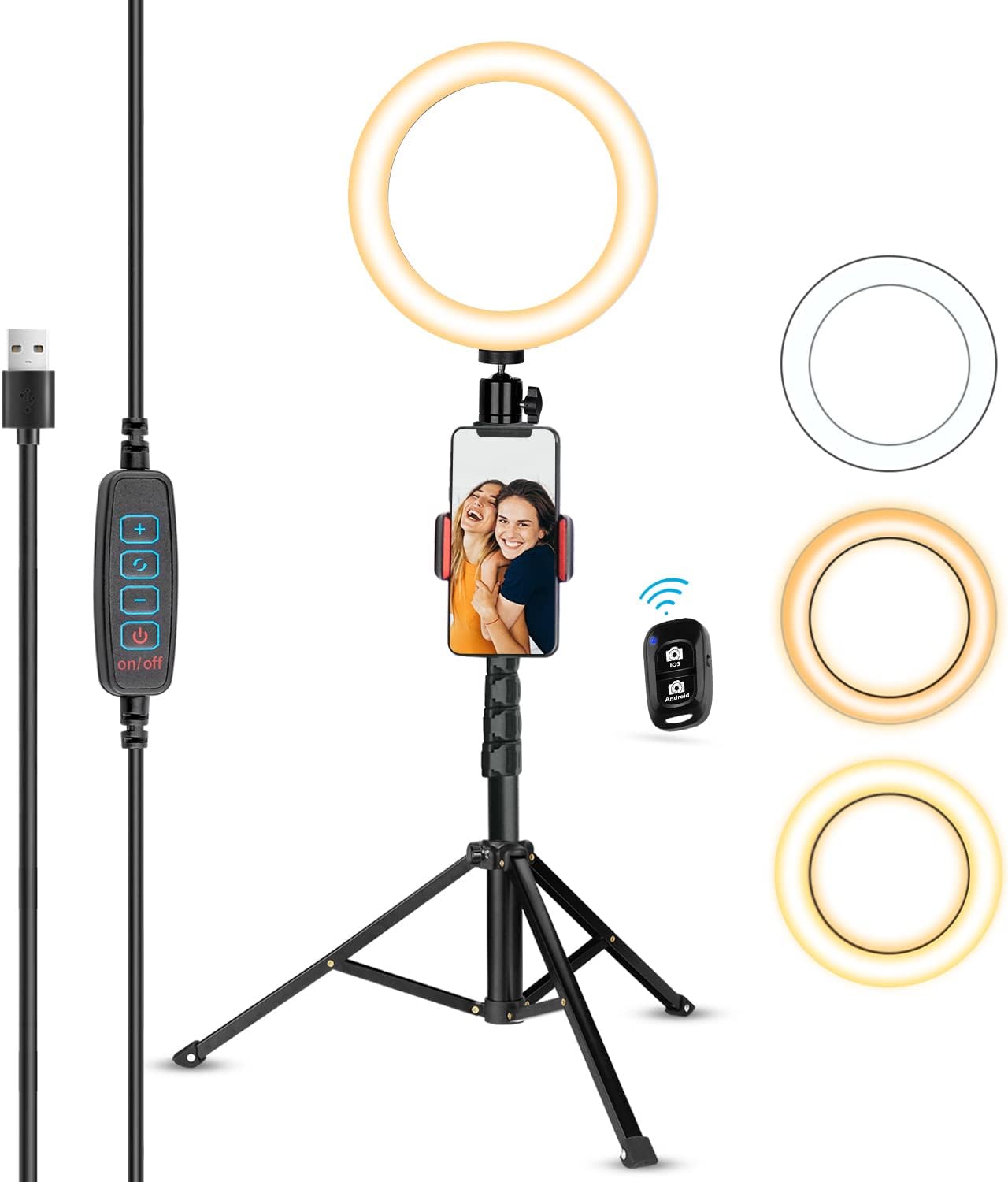 Amazon.com: 6'' Selfie Ring Light with Tripod Stand & Phone Holder ...