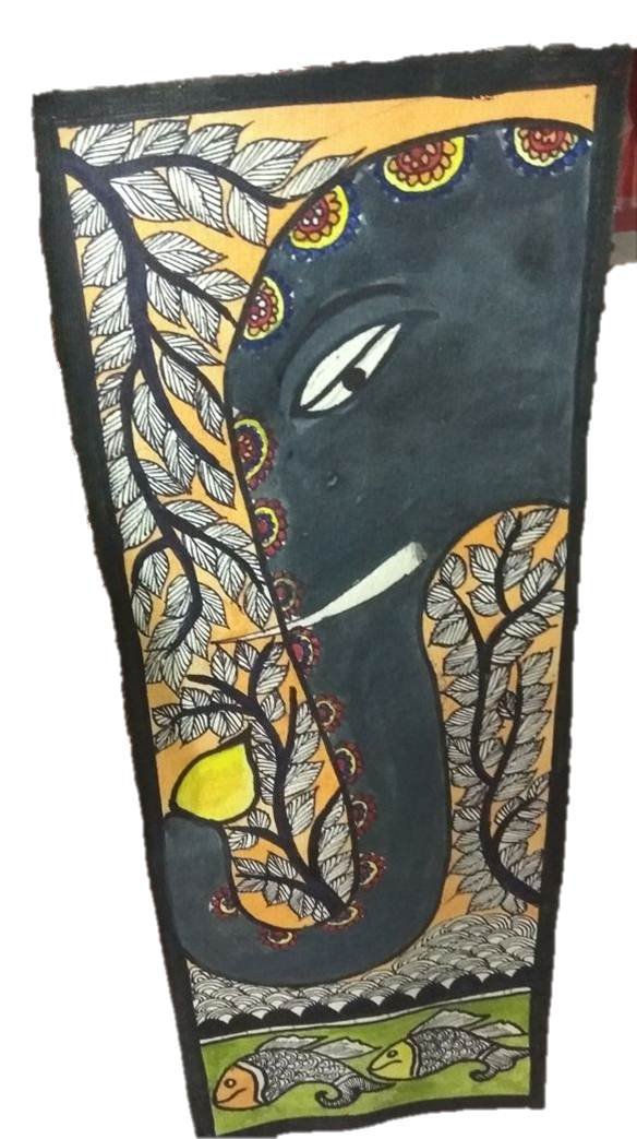 Multi Needs Hub Multi Color Gajanan poster Madhubani Art (MNH-3 ...