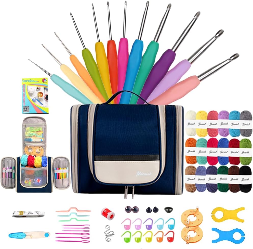 Amazon.com: Yarniss Crochet Kits with Yarn,1120 Yards Soft Crochet ...