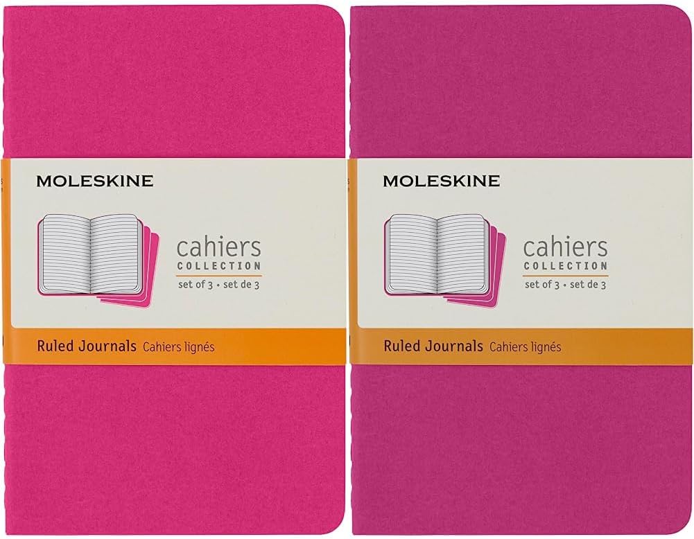 Moleskine Cahier Journal, Set 3 Notebooks with Ruled Pages, Cardboard ...