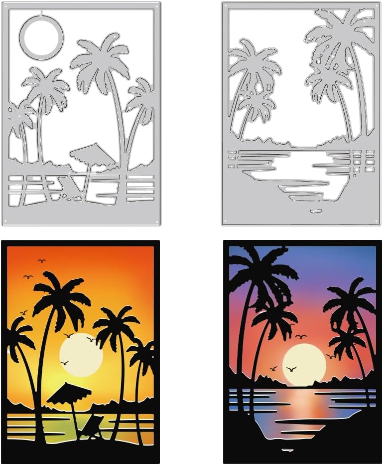 Amazon.com: BENECREAT Coconut Tree Frame Metal Cutting Die for ...