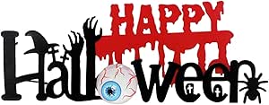 Amazon.com: Happy Halloween Table Signs 7.9 × 2.8inch Metal Decorative ...
