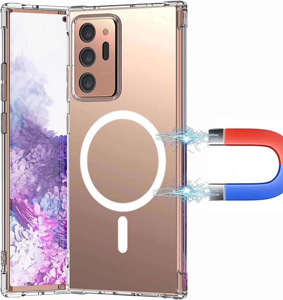 Amazon.com: PingGoo Clear Magnetic Case for Samsung Galaxy Note 20 ...