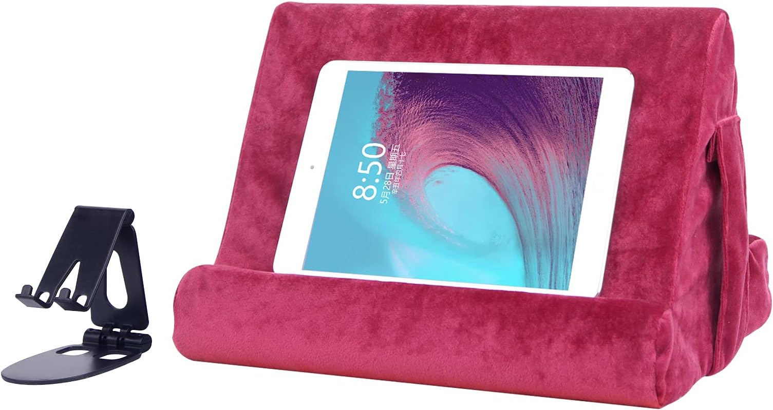 Soft Tablet Stand with Net Pocket - Universal Multi-Angle Book Rest ...