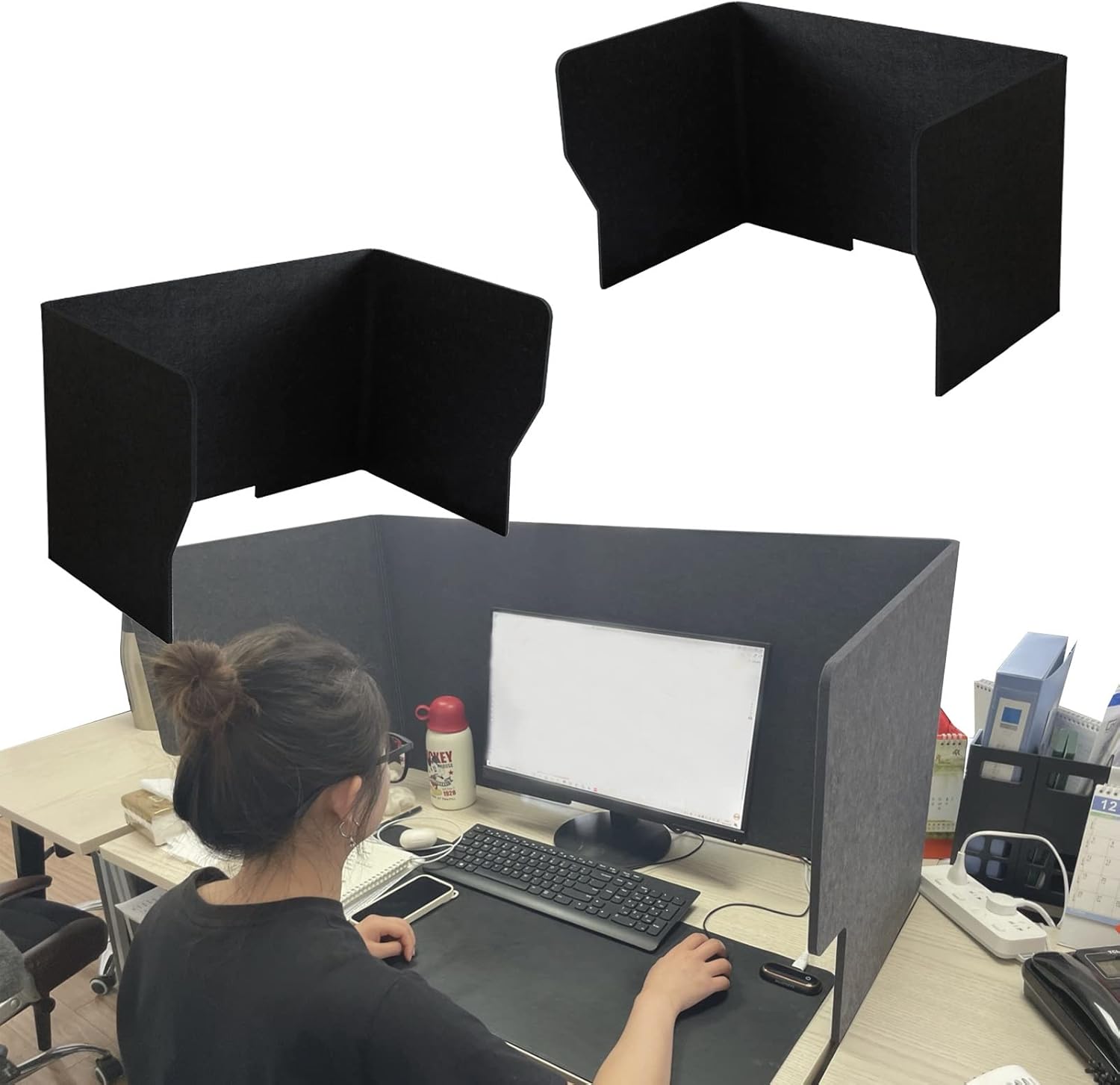 Amazon.com: Desktop Privacy Screen 3 Panel (A Set of 2) for School ...