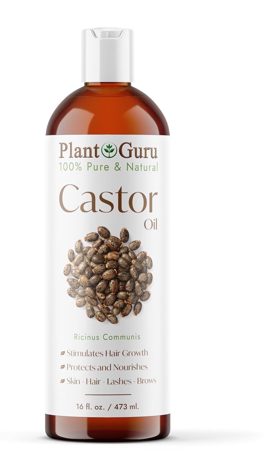 Amazon.com : Plant Guru Castor Oil 16 fl. oz. Unrefined, 100% Pure ...