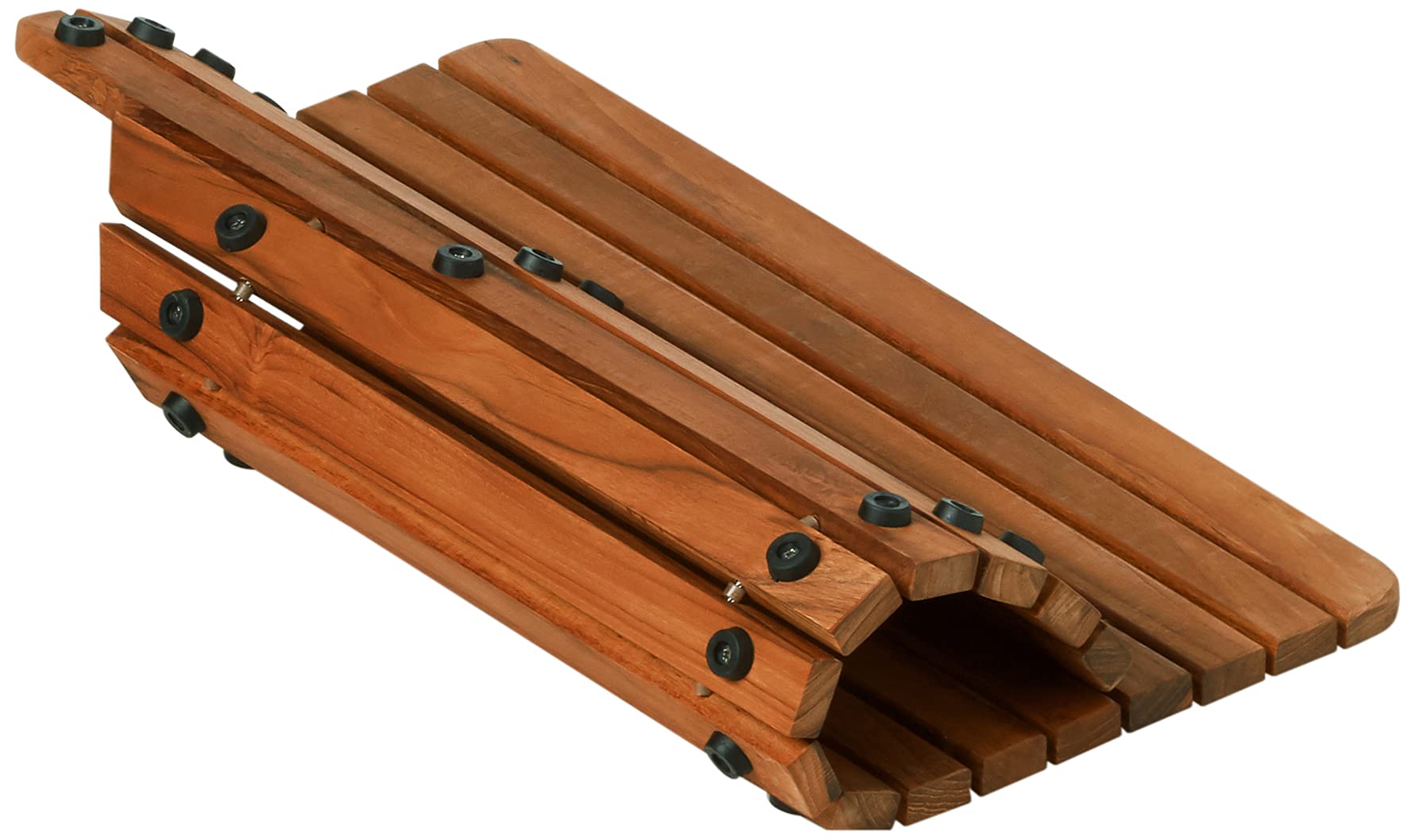 Bare Decor Peter Toilet Mat, 20x18, Solid Teak Wood