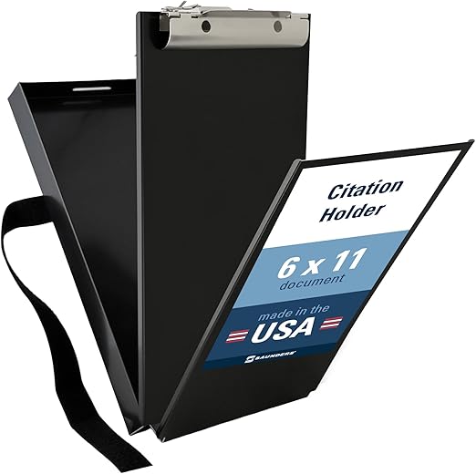 Amazon.com: Saunders Dual Layer Police Storage Clipboard, Black Metal ...