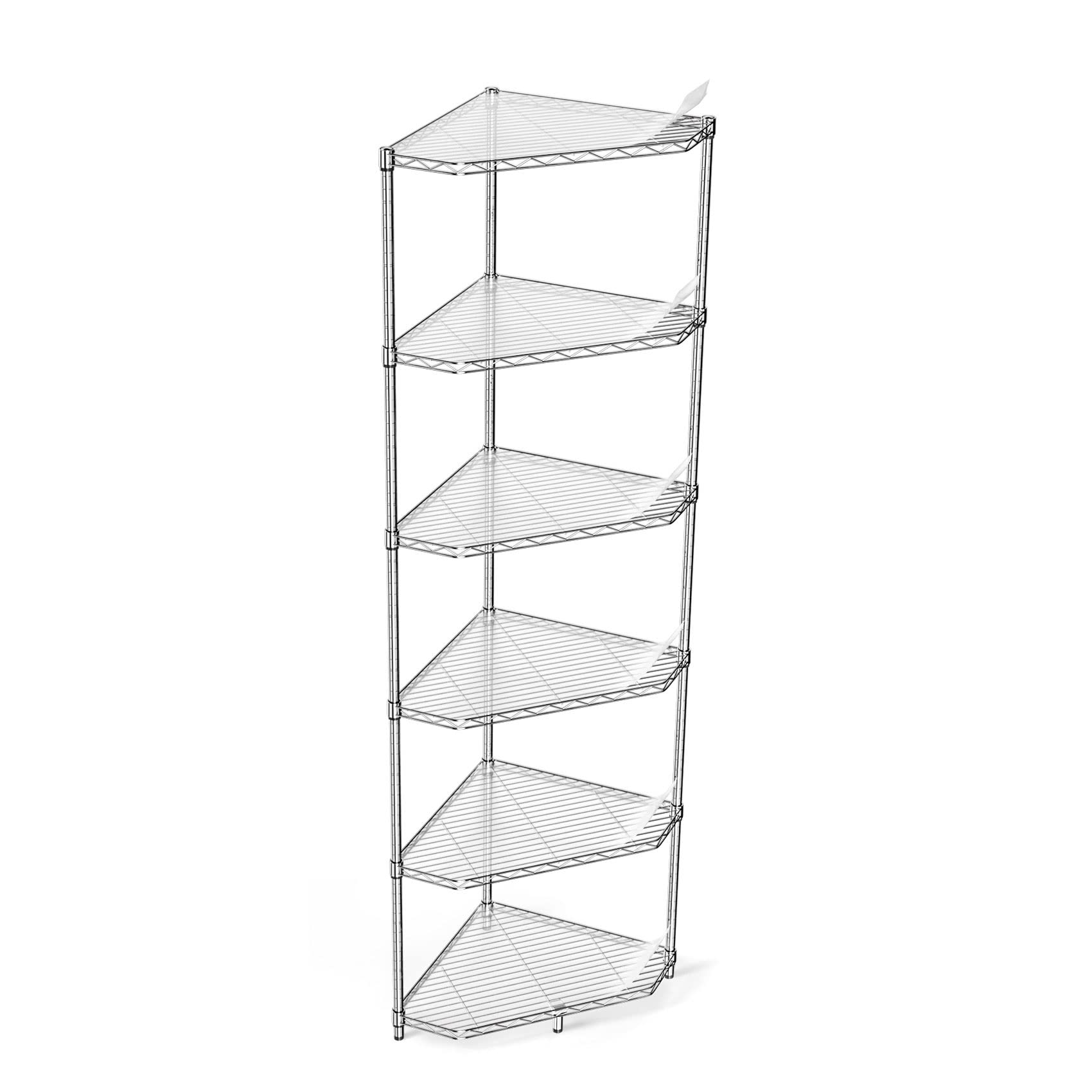 Snapklik.com : 6 Tier NSF Metal Shelf Pentagonal Corner Wire Shelving ...