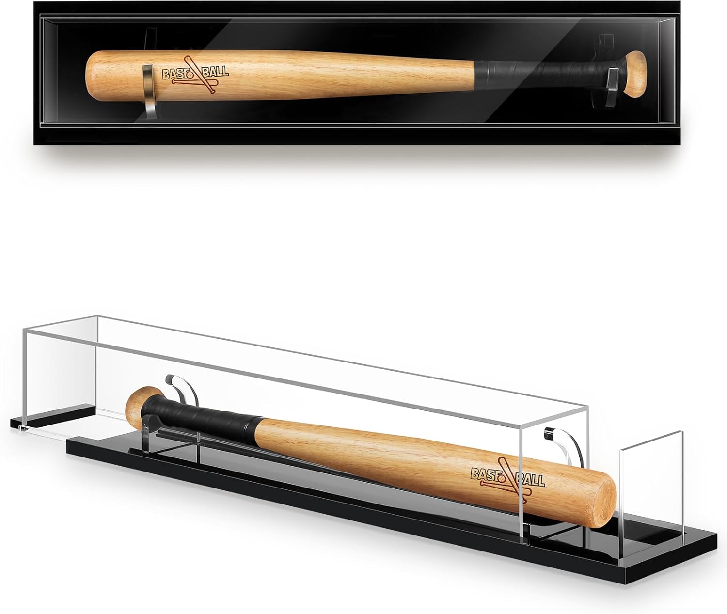 Amazon.com: Silipull Baseball Bat Display Case Wall Mounted Tabletop ...