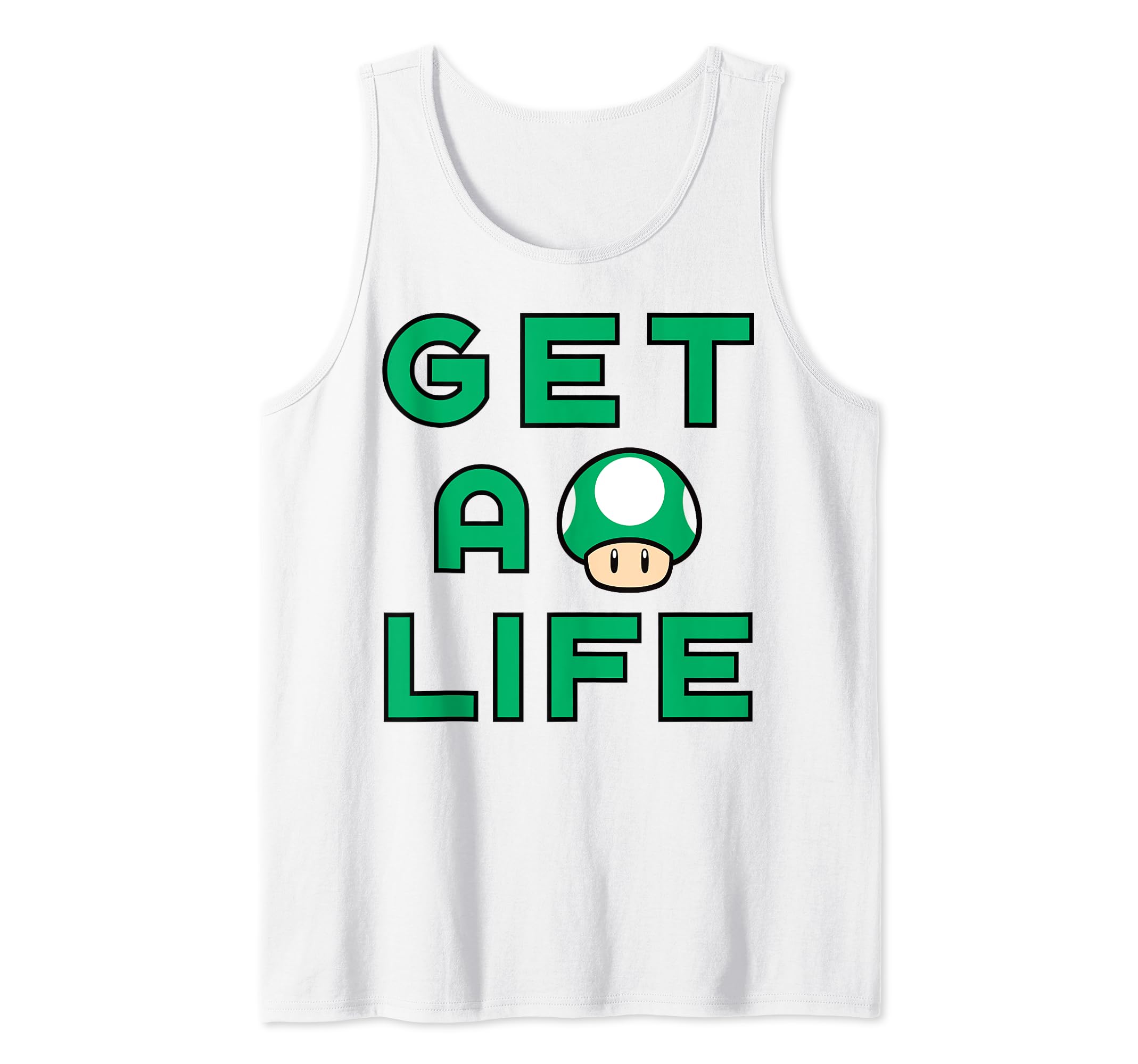 Amazon.com: Nintendo Super Mario Get A Life Mushroom Tank Top ...