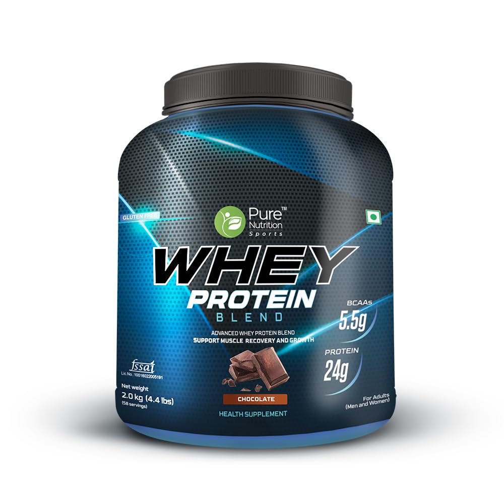 Pure Nutrition Whey Protein Blend (Isolate + Concentrate), 24g Protein ...