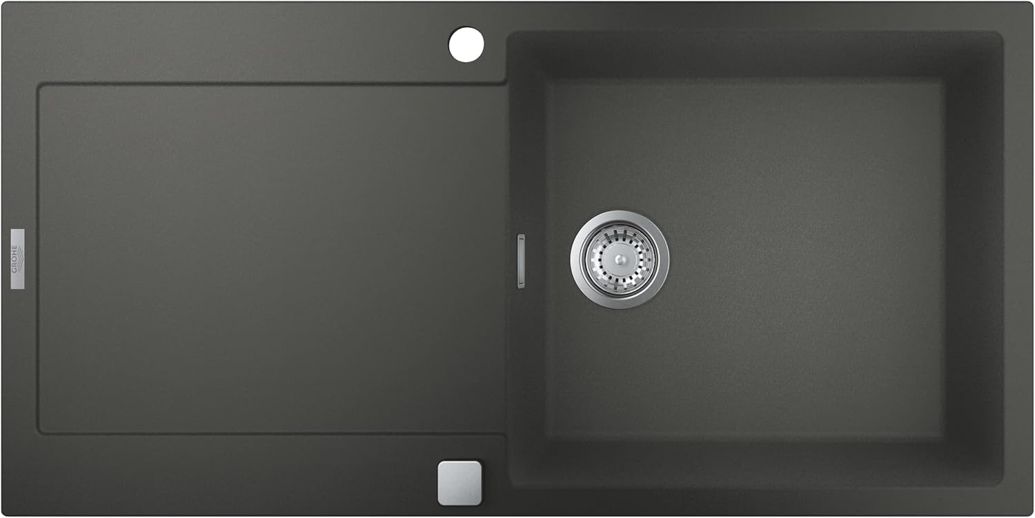 GROHE K500 - Quartz Composite Kitchen Sink with Drainer (Reversible Top ...