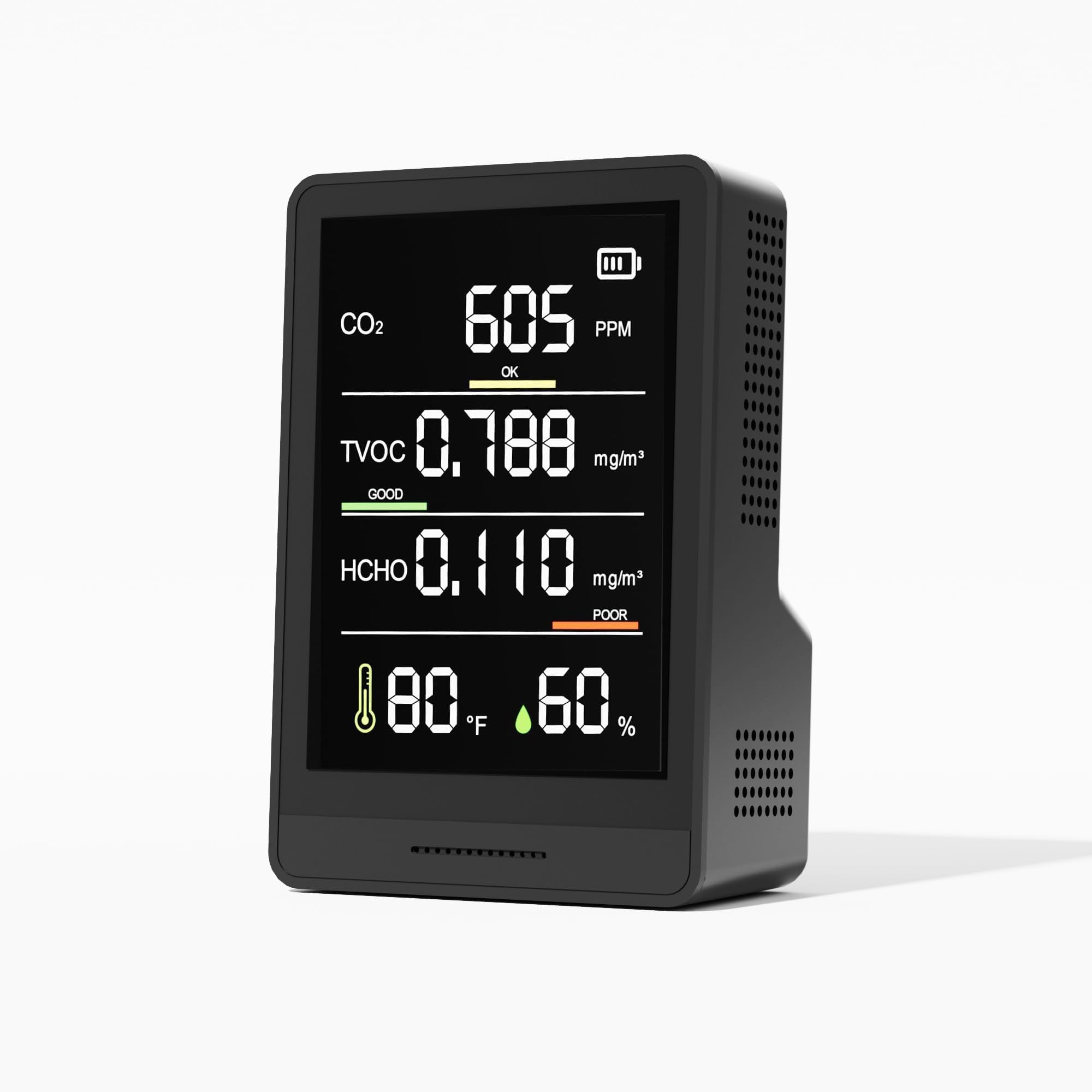 Amazon.com: 12-in-1 Air Quality Monitor Indoor, Portable Air Quality ...