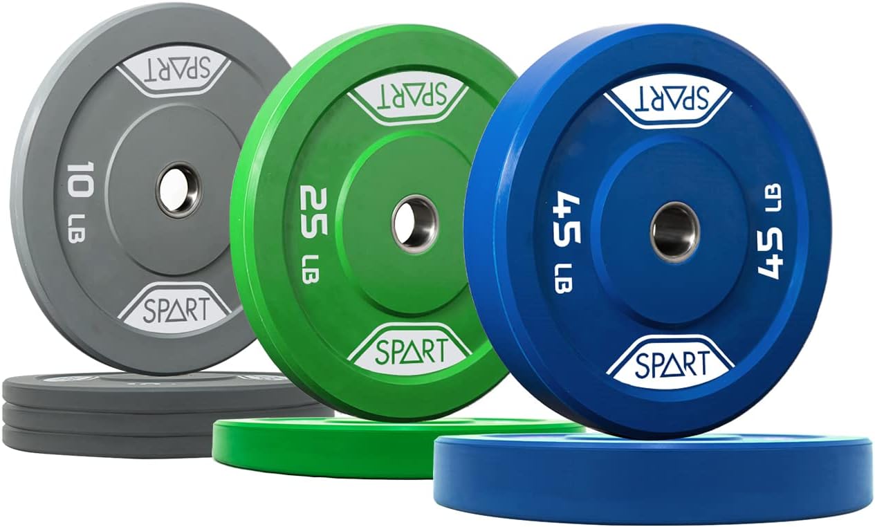 Amazon.com : SPART Rubber Color Coded Bumper Plate 2 Inch Weight Plates ...