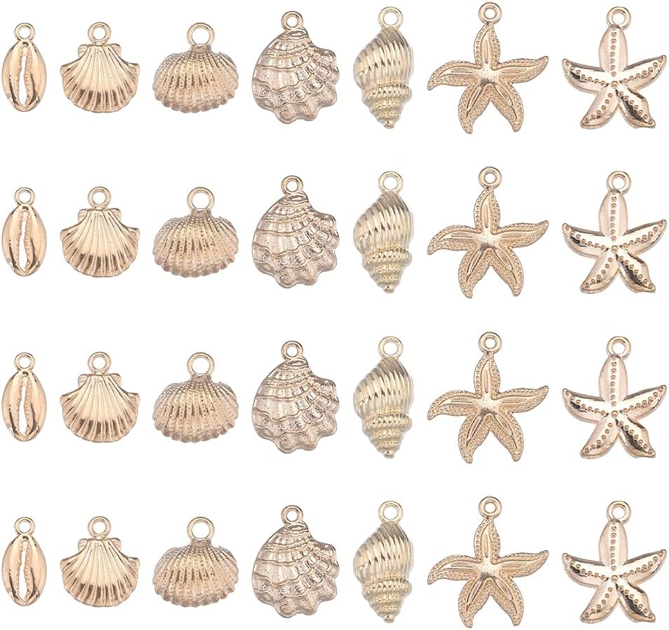 Amazon.com: SUNNYCLUE 1 Box 28Pcs Shell Charms Starfish Charms Bulk ...