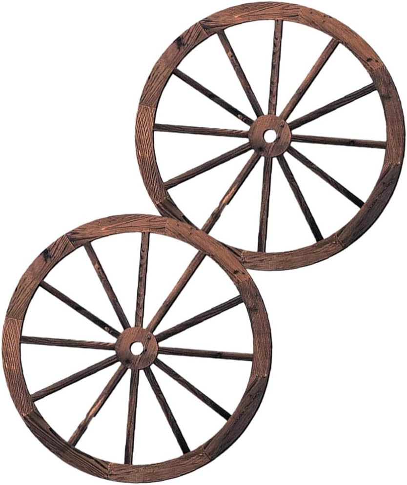 Amazon.com: Homoyoyo Hanging Decorative Wheels 2pcs Wooden Wagon Wheel ...