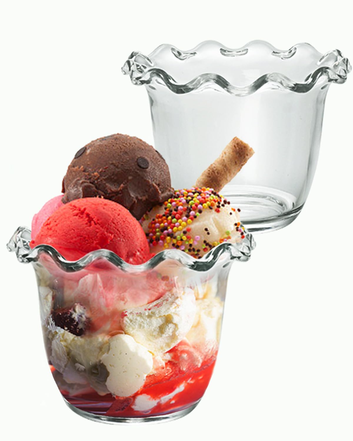 Amazon.com | Kannei tec Glass Ice Cream Bowls 5" Dessert Bowls Set 15 ...