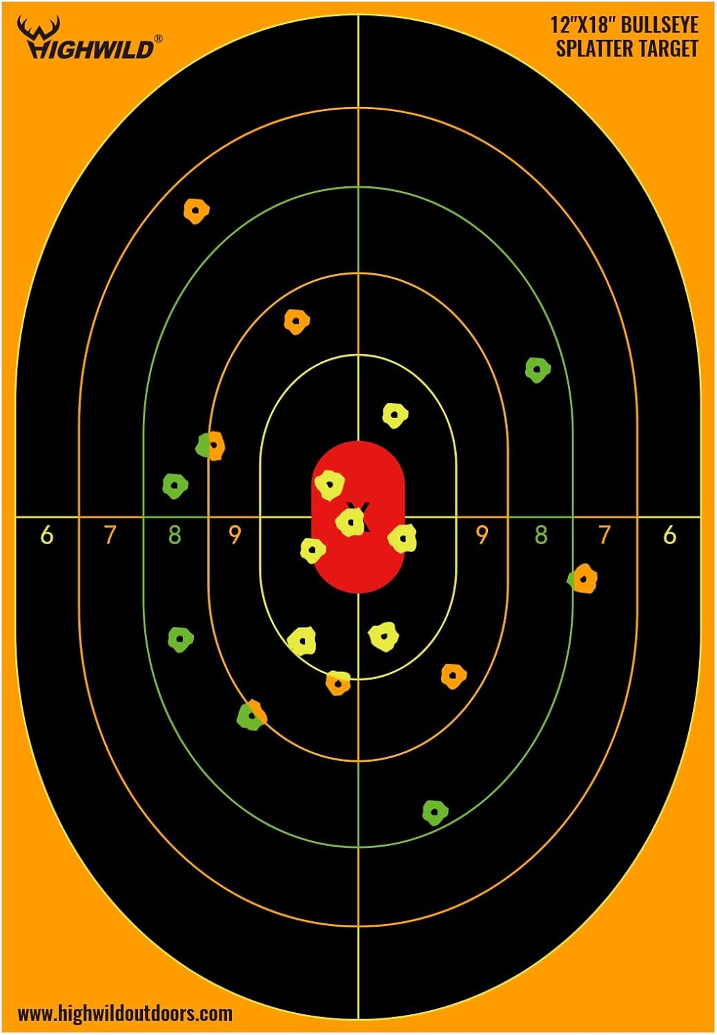 Amazon.com : Highwild Bullseye Splatter Paper Targets - Splash Effect ...