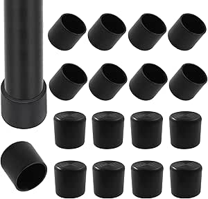 Dijedev 16Pcs Round Rubber Furniture Leg Caps, 1-1/2 Inch (38mm) Black ...